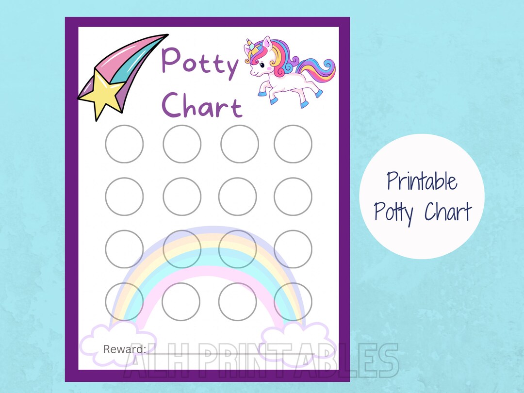 Unicorn Potty Chart Printable Potty Training Chart for Kids Rainbow ...