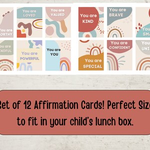 Printable Lunch Box Notes for Kids, Affirmation Cards, Lunch Box Daily ...