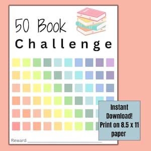 Reading Tracking Chart, 50 Book Challenge, Book Tracker, Reading ...