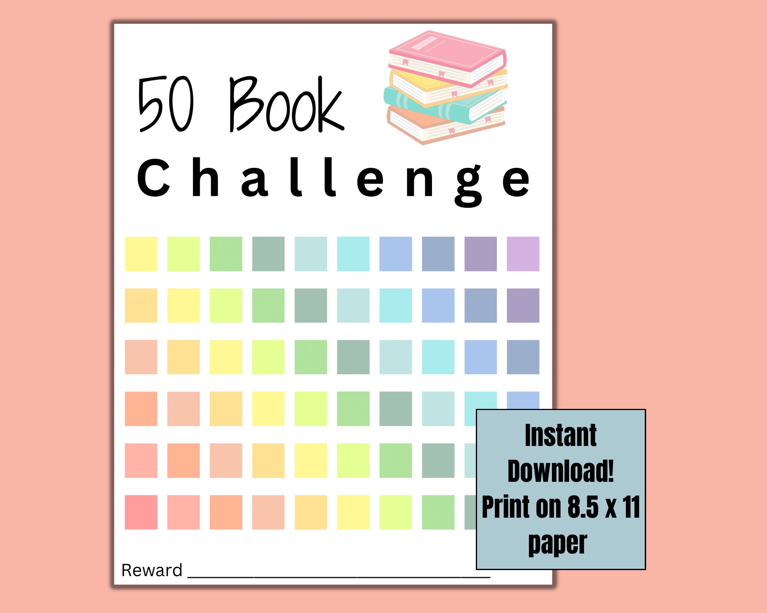 Reading Tracking Chart, 50 Book Challenge, Book Tracker, Reading ...