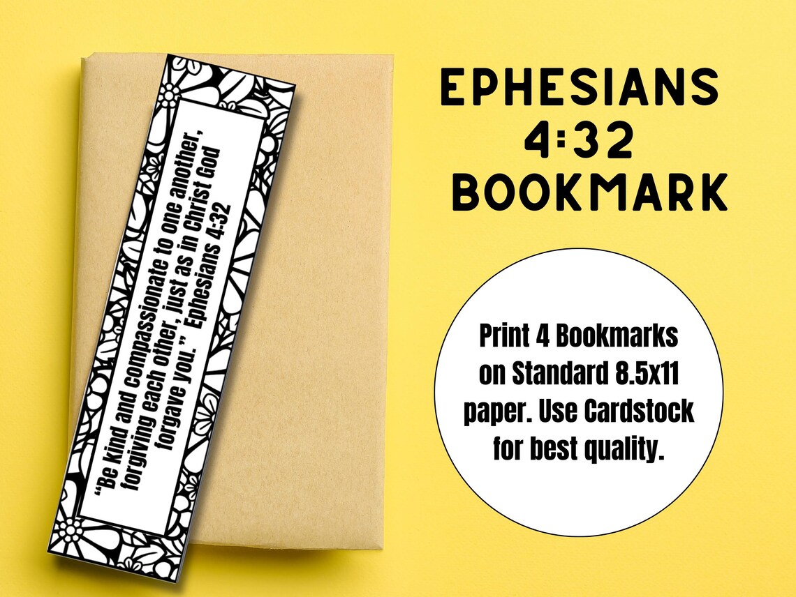 Printable Ephesians 4:32 Bookmark, Coloring Page Bookmark for Kids and ...