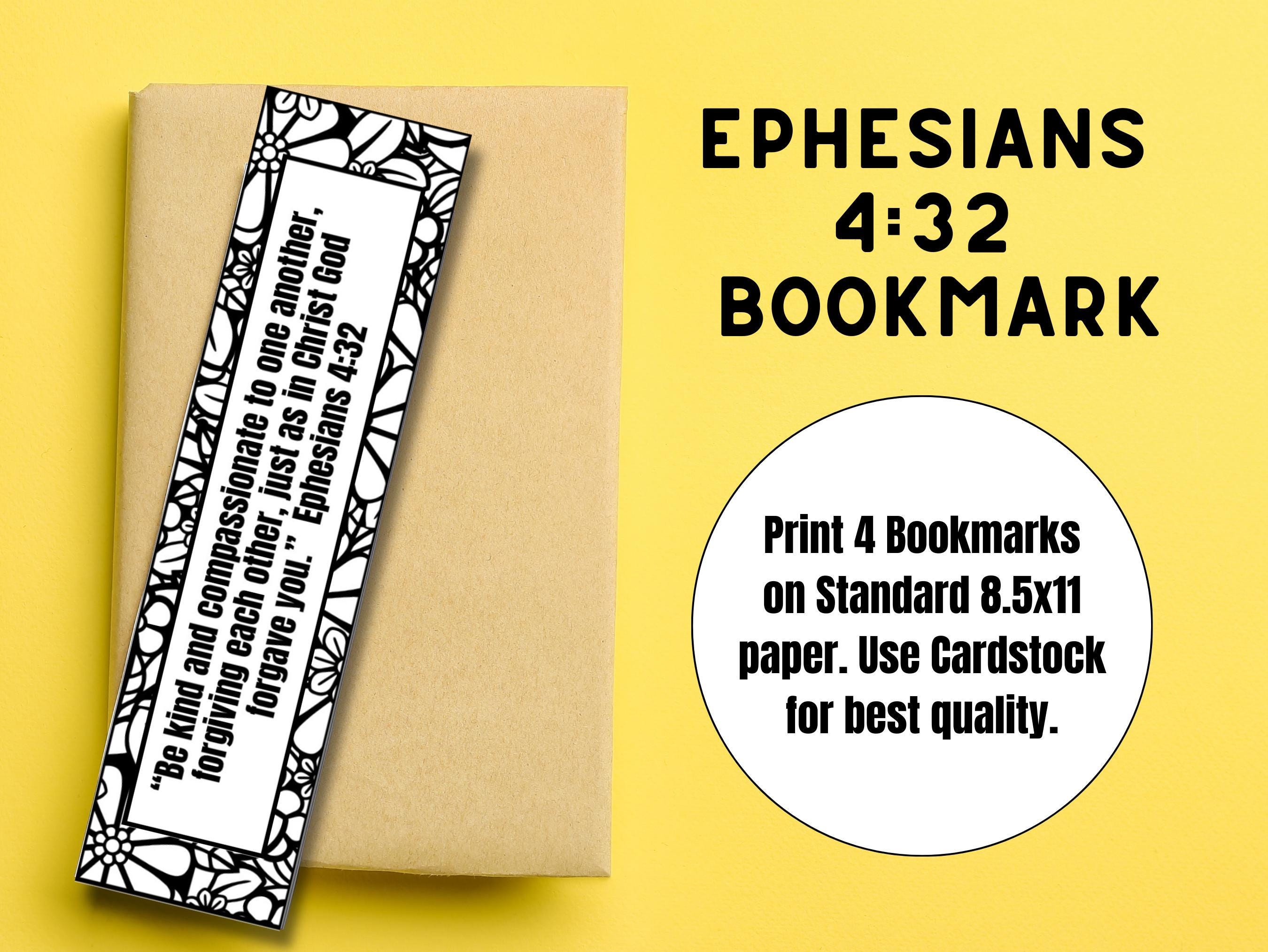 Printable Ephesians 4:32 Bookmark, Coloring Page Bookmark for Kids and ...