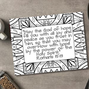 Romans 15:13 Printable Placemat for Kids and Adults, Memory Verse ...