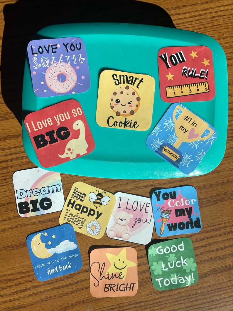 Lunch Box Notes for Kids, Printable Inspirational Notes for Children ...
