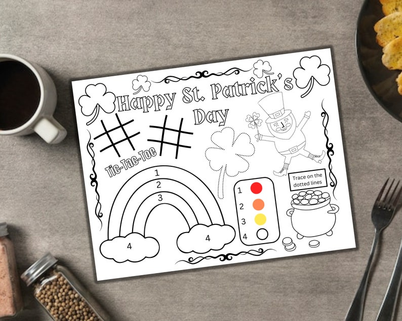 Printable St. Patrick’s Day Activity Placemat for Kids, Meal Time ...