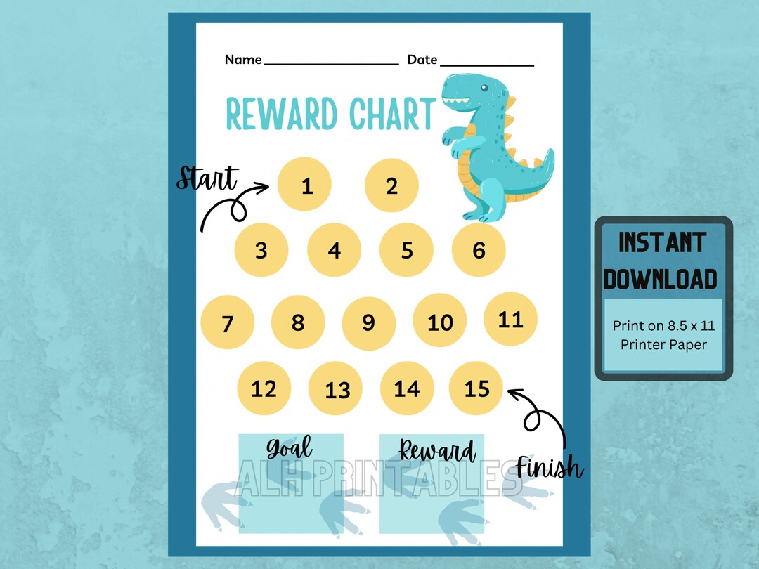 Printable Dinosaur Reward Chart, Reward Tracking Chart, Dinosaur Kids ...