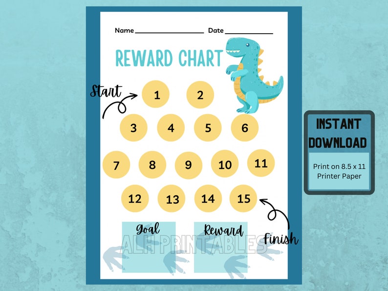 Printable Dinosaur Reward Chart, Reward Tracking Chart, Dinosaur Kids ...