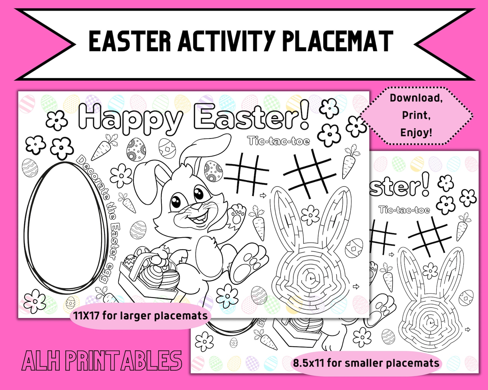 Printable Easter Placemat, Easter Table Setting, Easter Coloring Pages ...