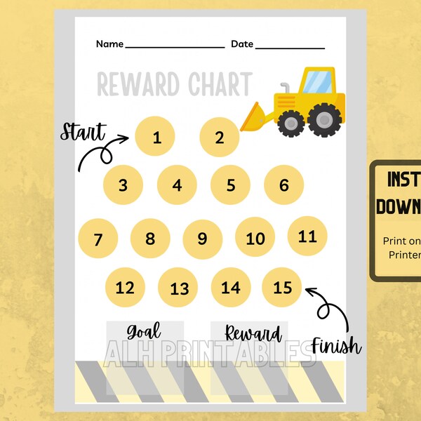 Digger Reward Chart - Etsy UK