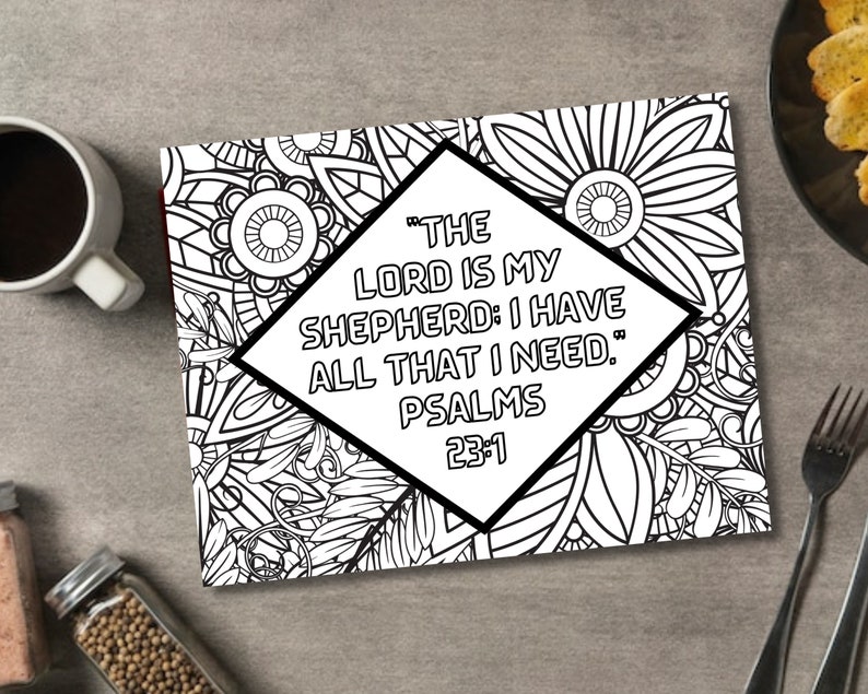 Psalms 23:1 Printable Placemat for Kids and Adults, Scripture ...