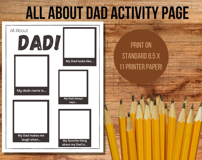 All About My Daddy Printable, Dad Questionnaire, Fathers Day Gift, Gift ...