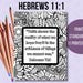 Hebrews 11:1 Printable Coloring Page, Coloring Pages for Adults, Memory ...