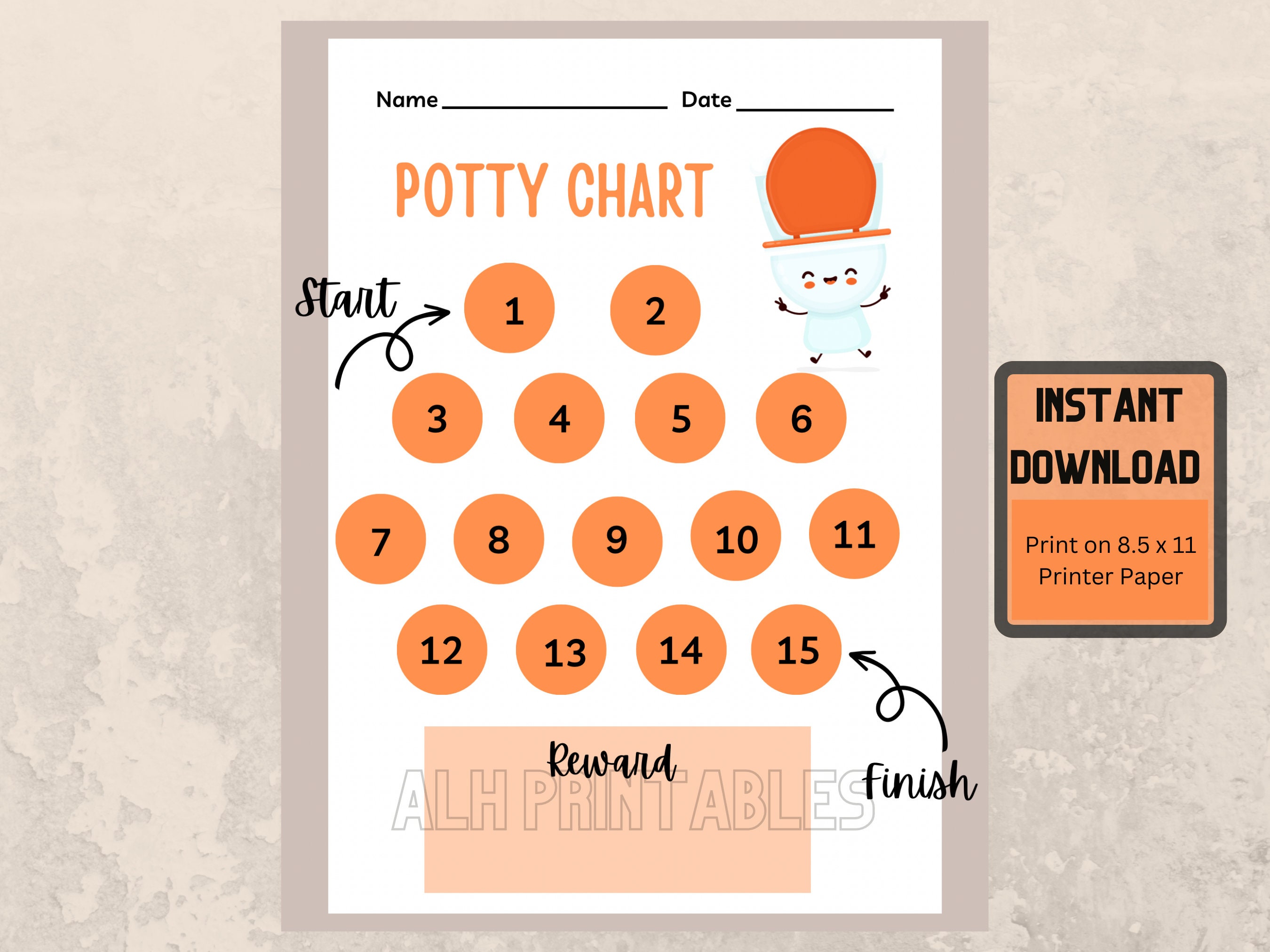 Potty Reward Chart Potty Tracking Chart Potty Training - Etsy