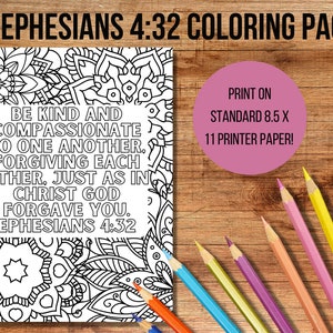 Ephesians 4:32 Printable Coloring Page, Coloring Pages for Adults ...
