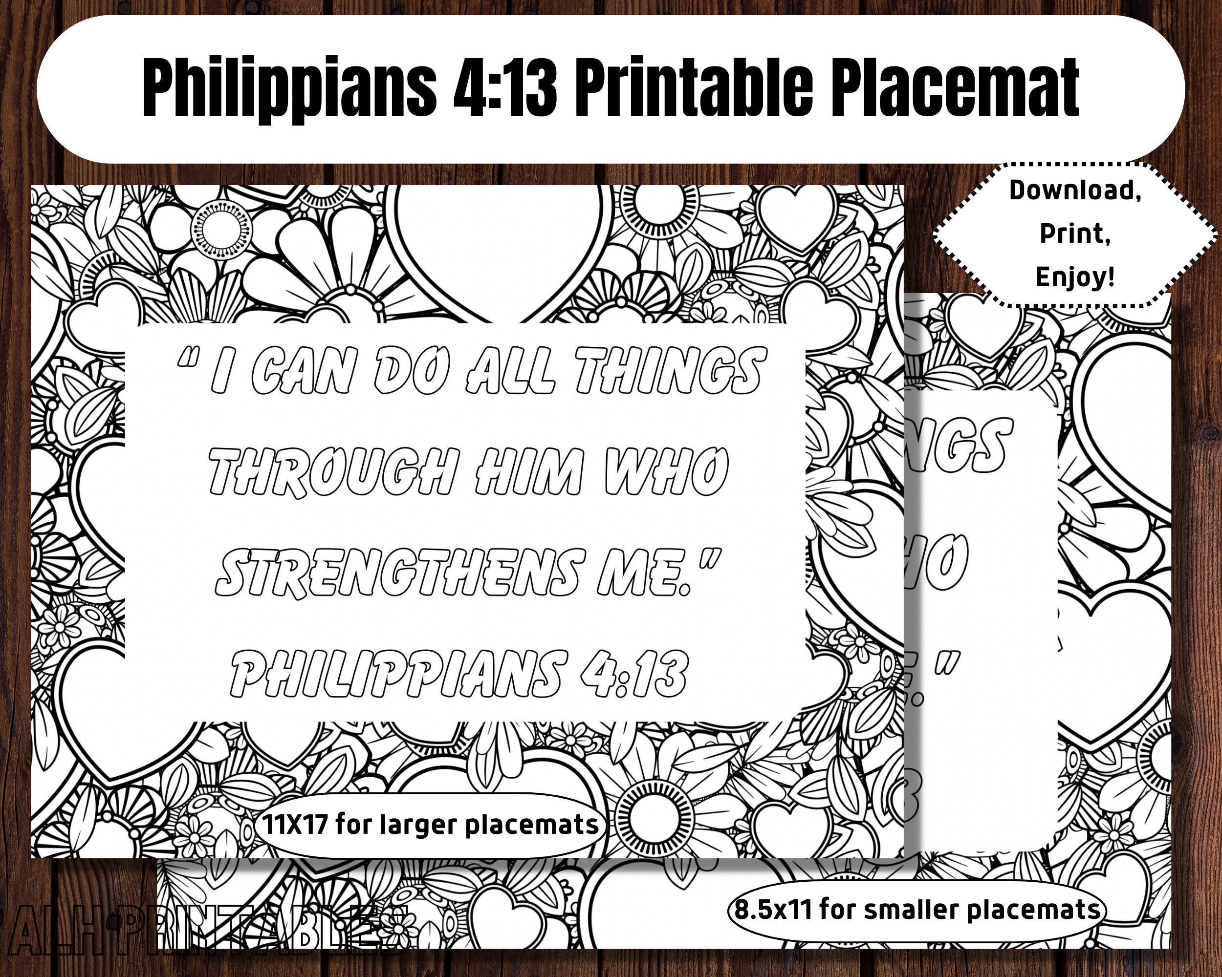 Philippians 4:13 Printable Placemat, Memory Verse Coloring Page for ...