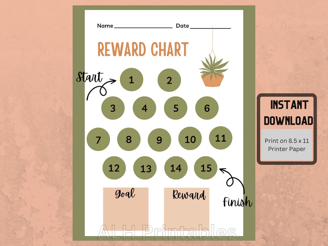 Adult Reward Chart, Reward Chart for Adults, Plant Sticker Chart, Plant ...