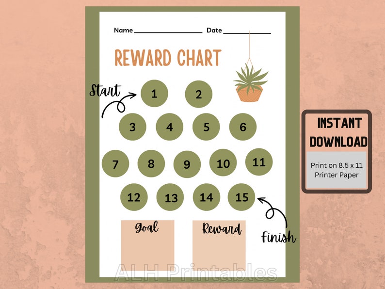 Plant Themed Adult Reward Chart: Habit Tracker (PNG) - Etsy