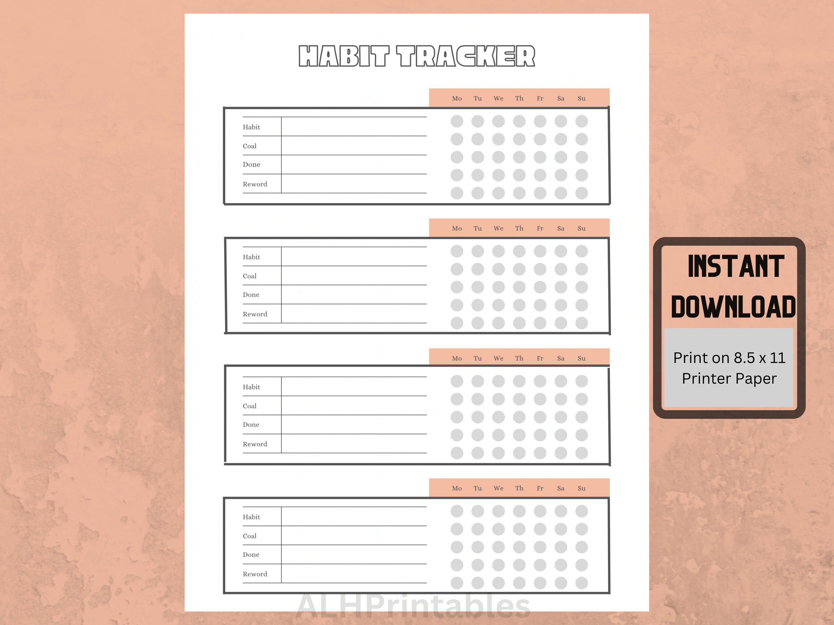 Simple Habit Tracker, Basic Habit Tracker, Habit Tracker for Adults ...