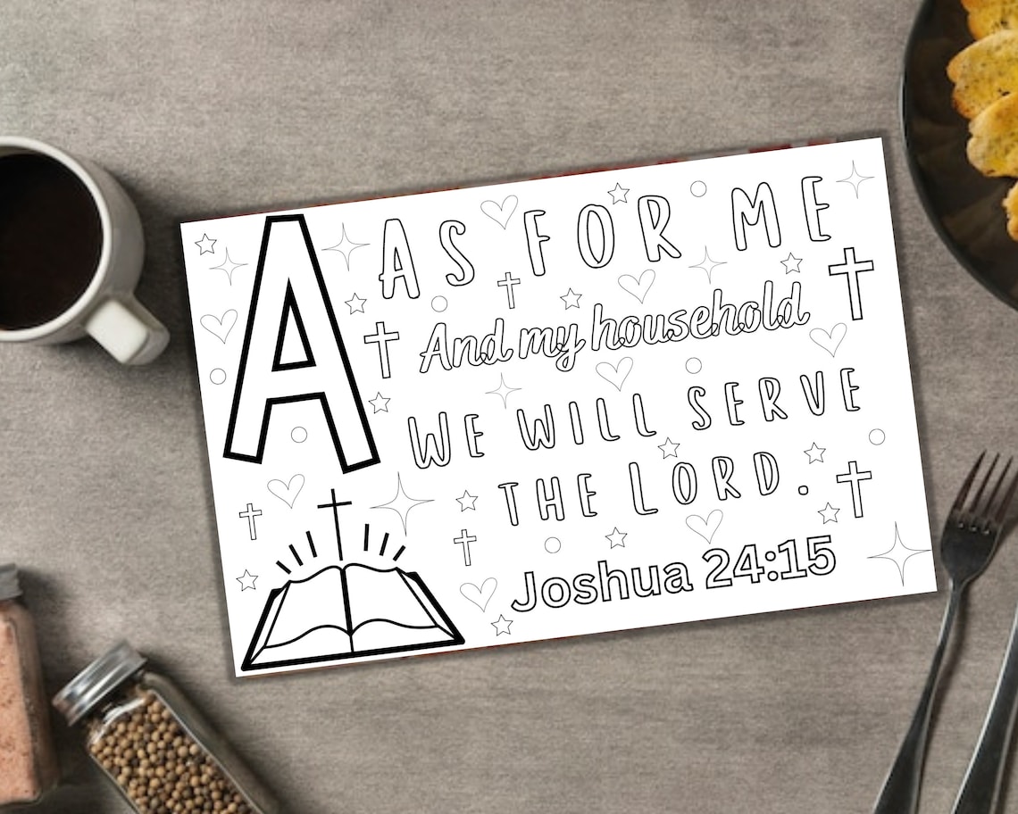 Printable Placemats, Bible Memorization, Memory Verse Coloring Pages ...