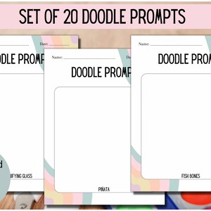 Printable Doodle Prompt Bundle, Mindful Sketching Inspiration, Daily ...