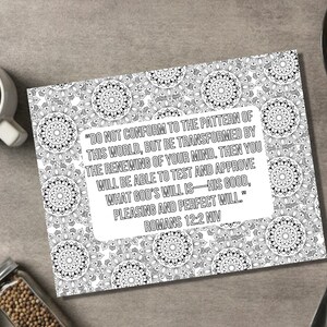 Printable Memory Verse Placemat of Roman’s 12:2 for Kids and Adults ...