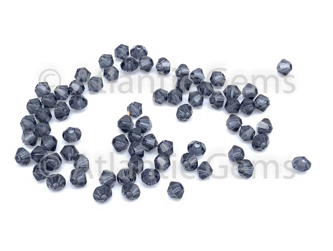 Graphite 6mm Eurocrystal 5328 Bicone Bead - 36pcs - Etsy