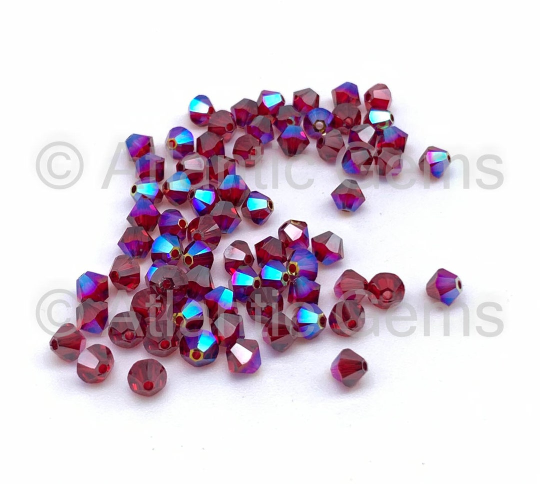 Light Siam AB Satin 6mm Swarovski 5328 Bicone - 72pcs - Etsy