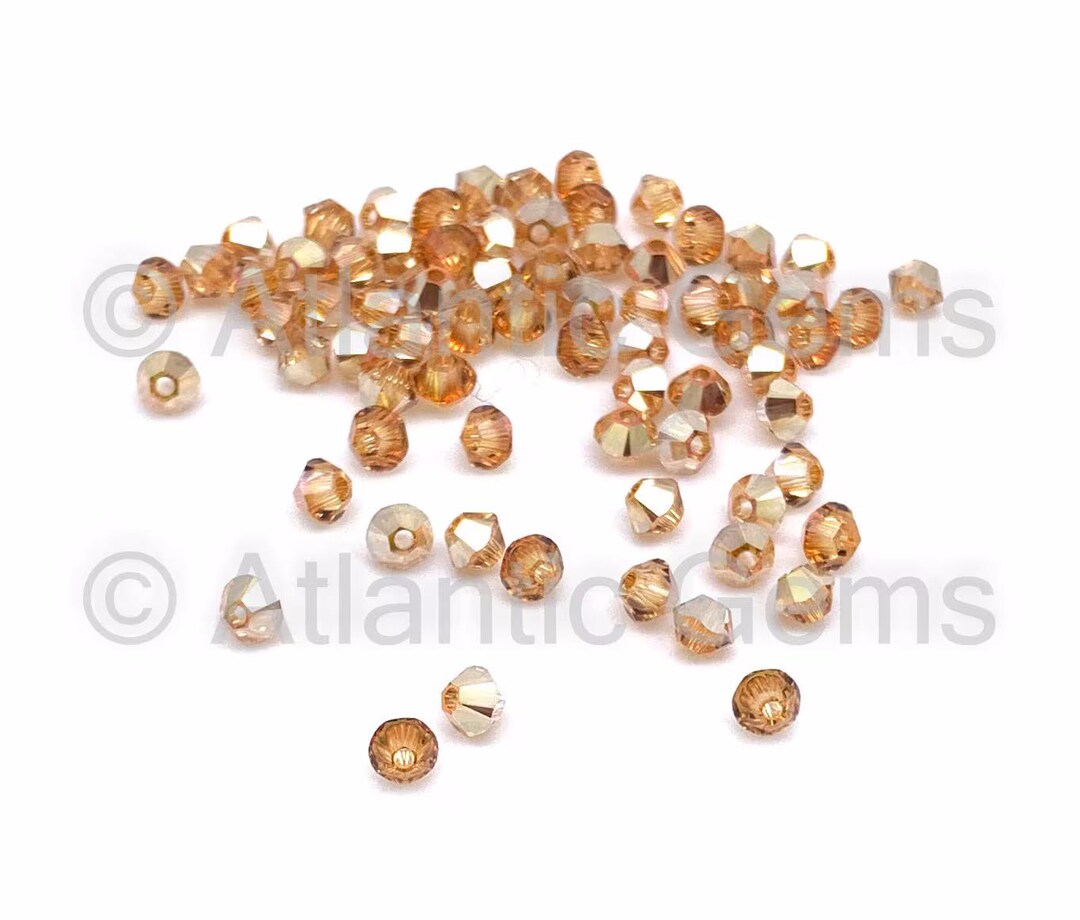 Crystal Metallic Sunshine 3mm Eurocrystal 5328 Bicone - 72pcs - Etsy