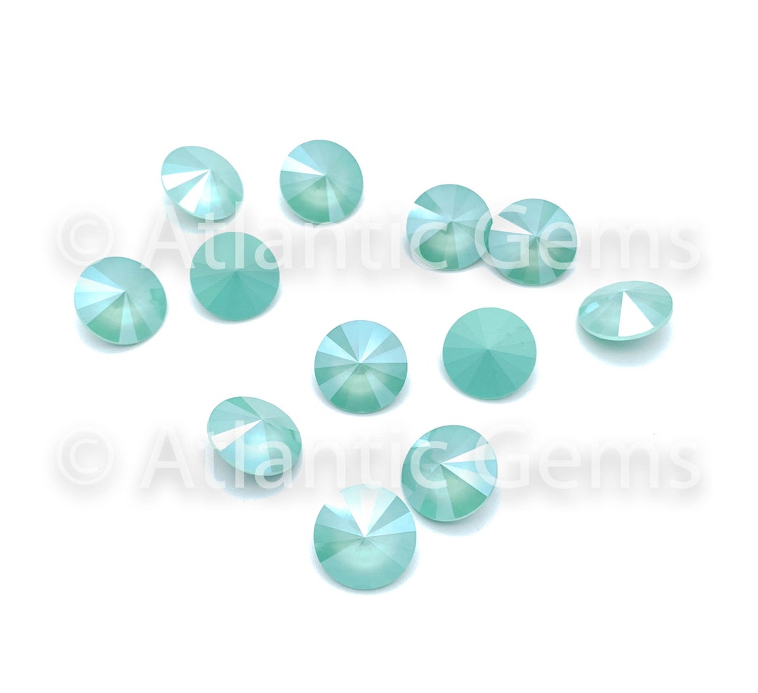 Crystal Mint Green Shiny 12mm Eurocrystal 1122 Rivoli - 12 Pcs - Etsy
