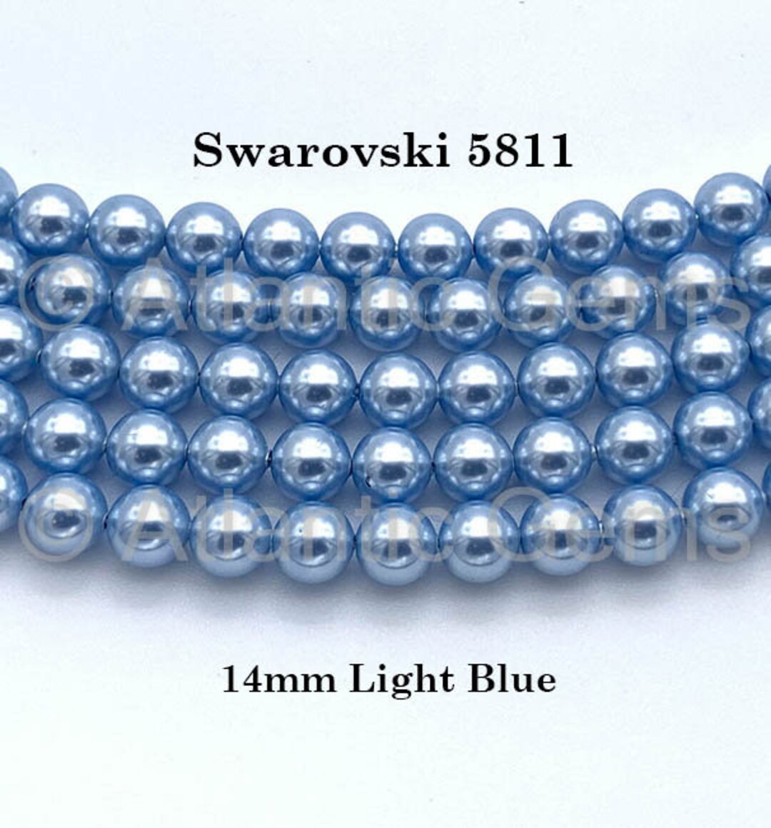 Light Blue Swarovski 5811 Crystal Round Pearls 14mm 25pcs - Etsy
