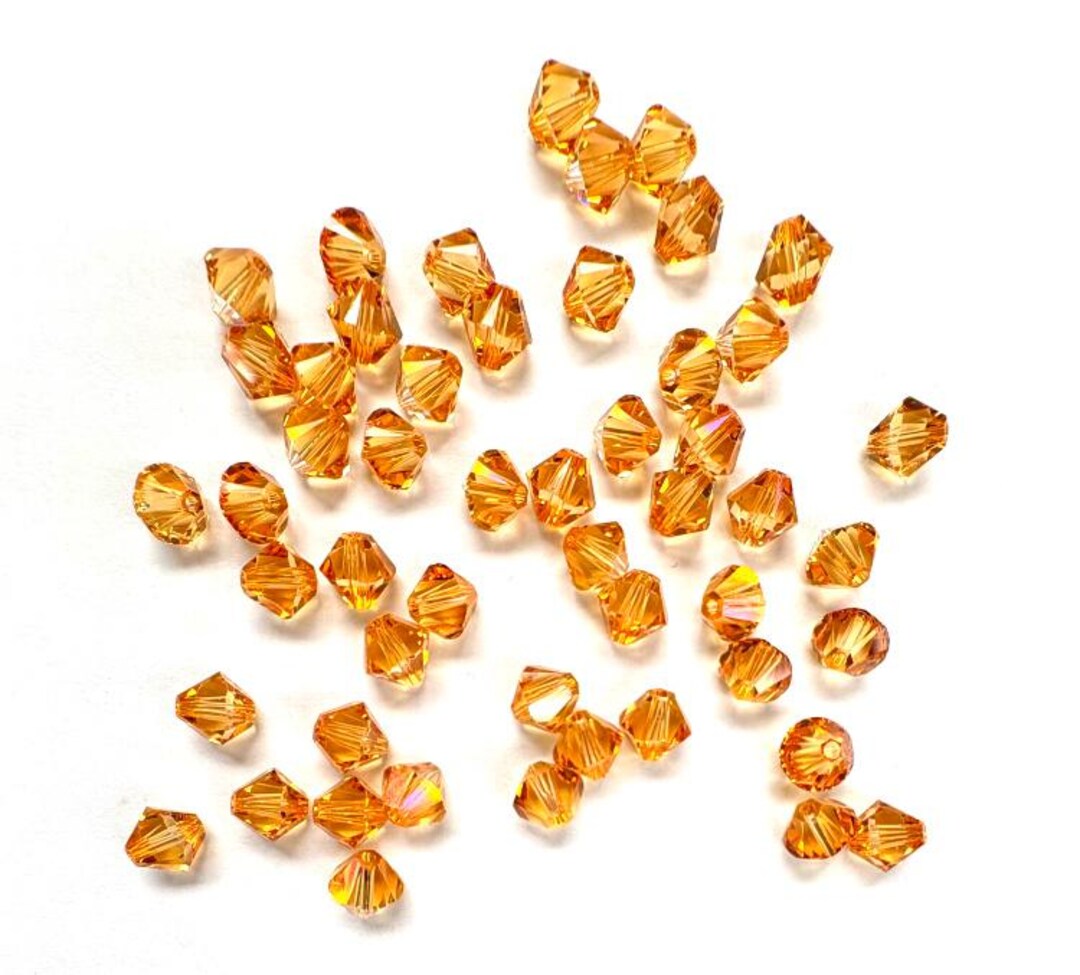 Dark Orange 6mm Eurocrystal 5328 Bicone Bead - 36pcs - Etsy