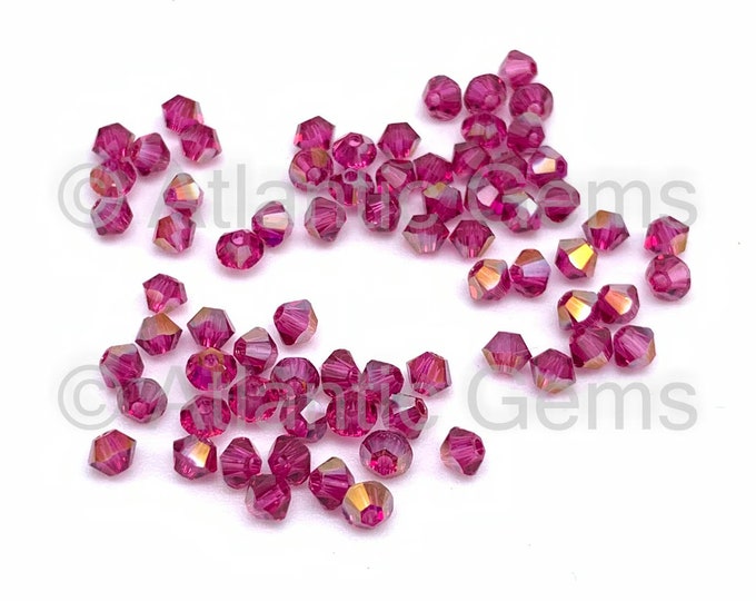 Fuchsia Lemon Coated AMC 6mm Swarovski 5328 Bicone - 72pcs - Etsy