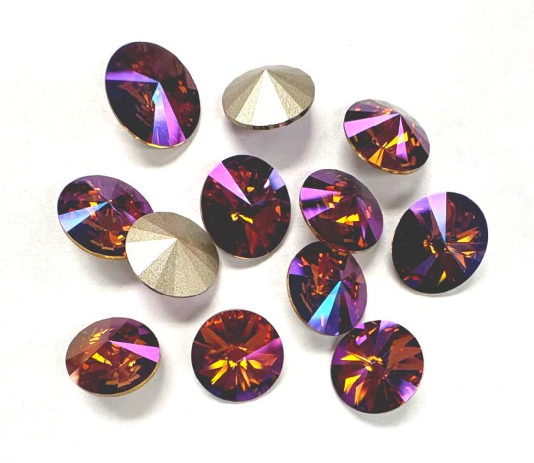 Crystal Mahogany AMC 12mm Eurocrystal 1122 Rivoli - 12 Pcs - Etsy