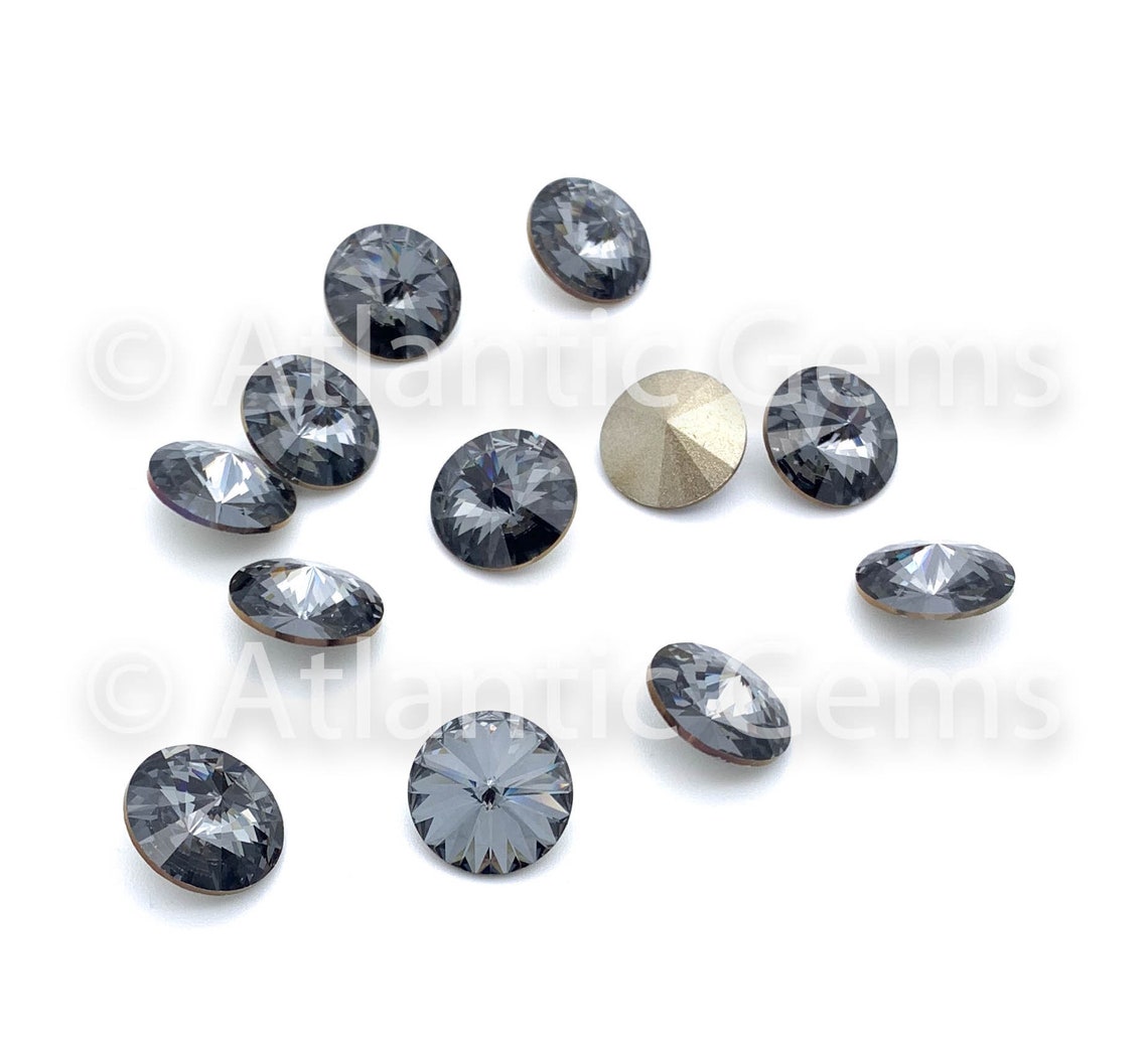 Crystal Silver Night 12mm Eurocrystal 1122 Rivoli - 12 Pcs - Etsy