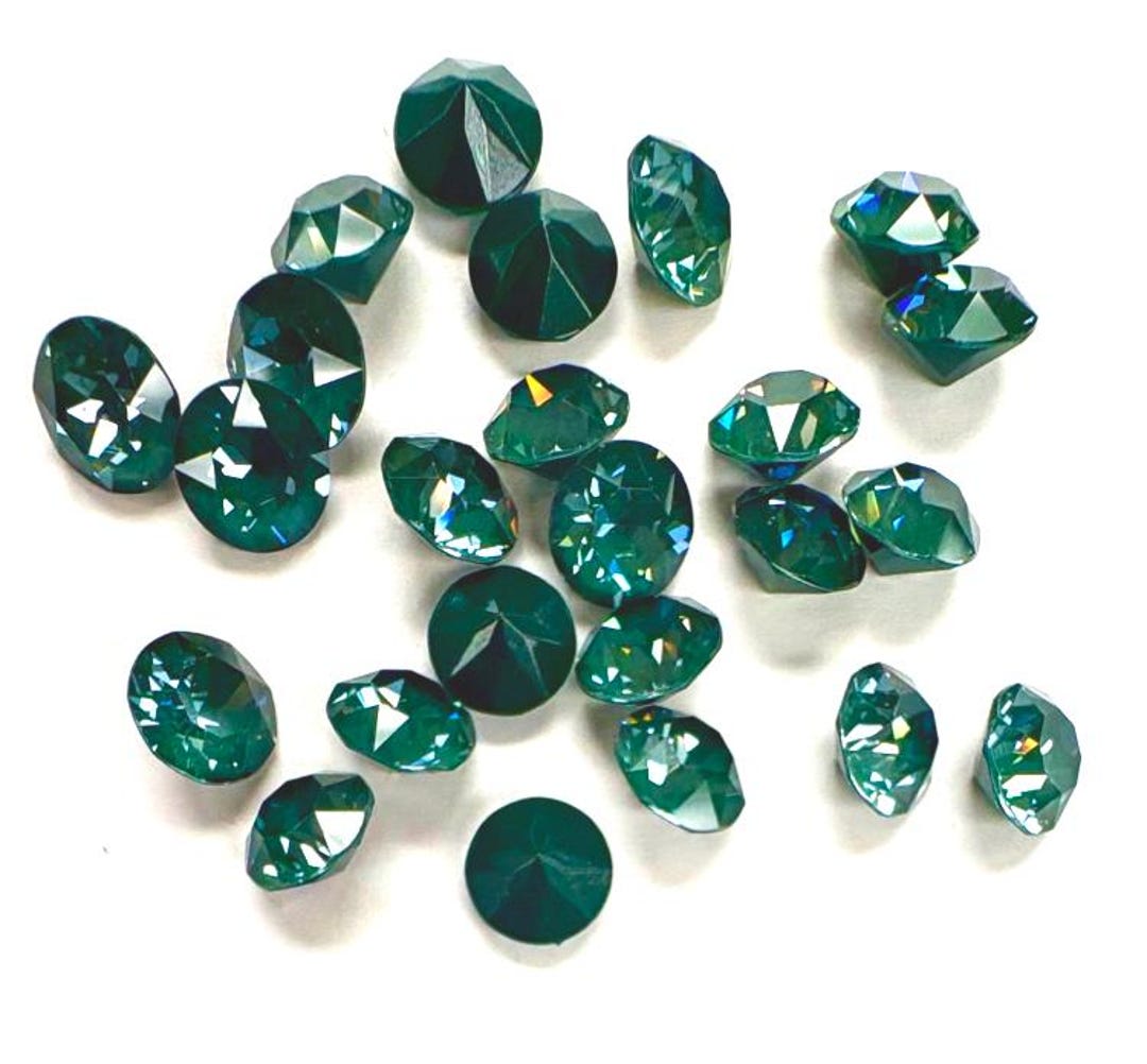 Crystal Pine Green Ignite SS39 Eurocrystal 1088 XIRIUS Chaton - 24 Pcs ...