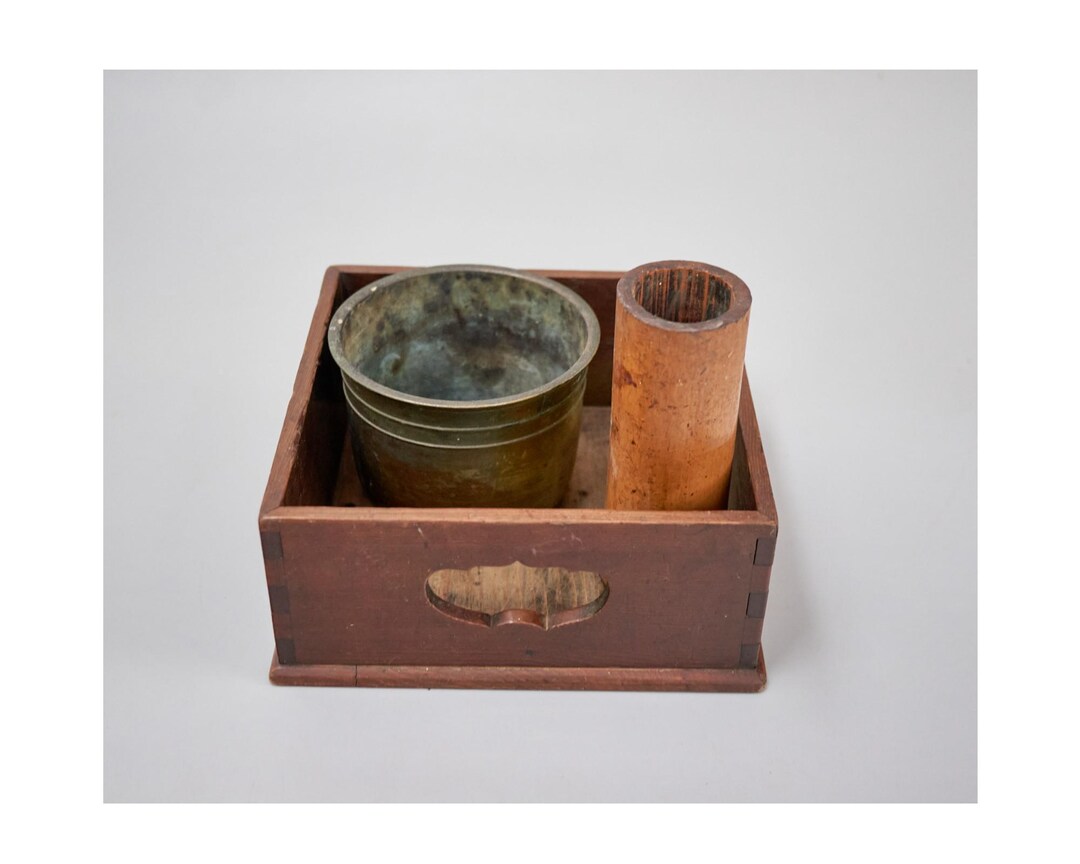 Vintage Japanese Wooden Tobacco Tray With Bamboo Ash Tray and Brass ...