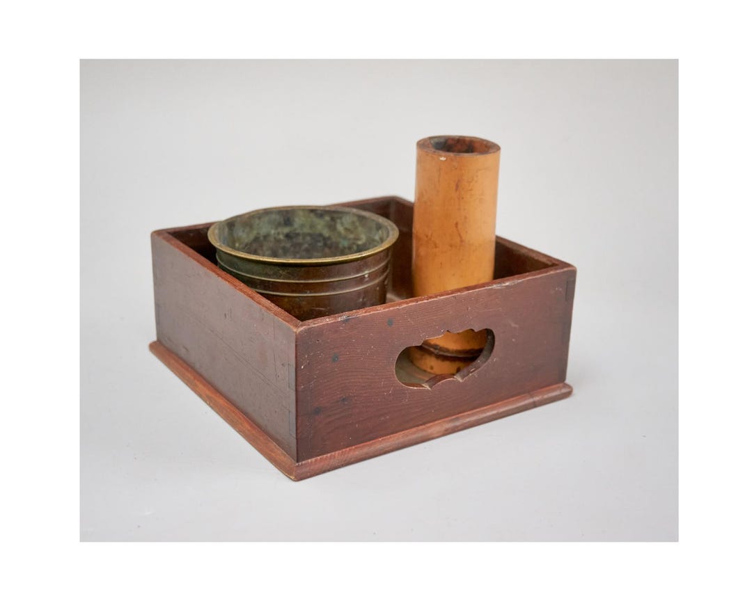 Vintage Japanese Wooden Tobacco Tray With Bamboo Ash Tray and Brass ...