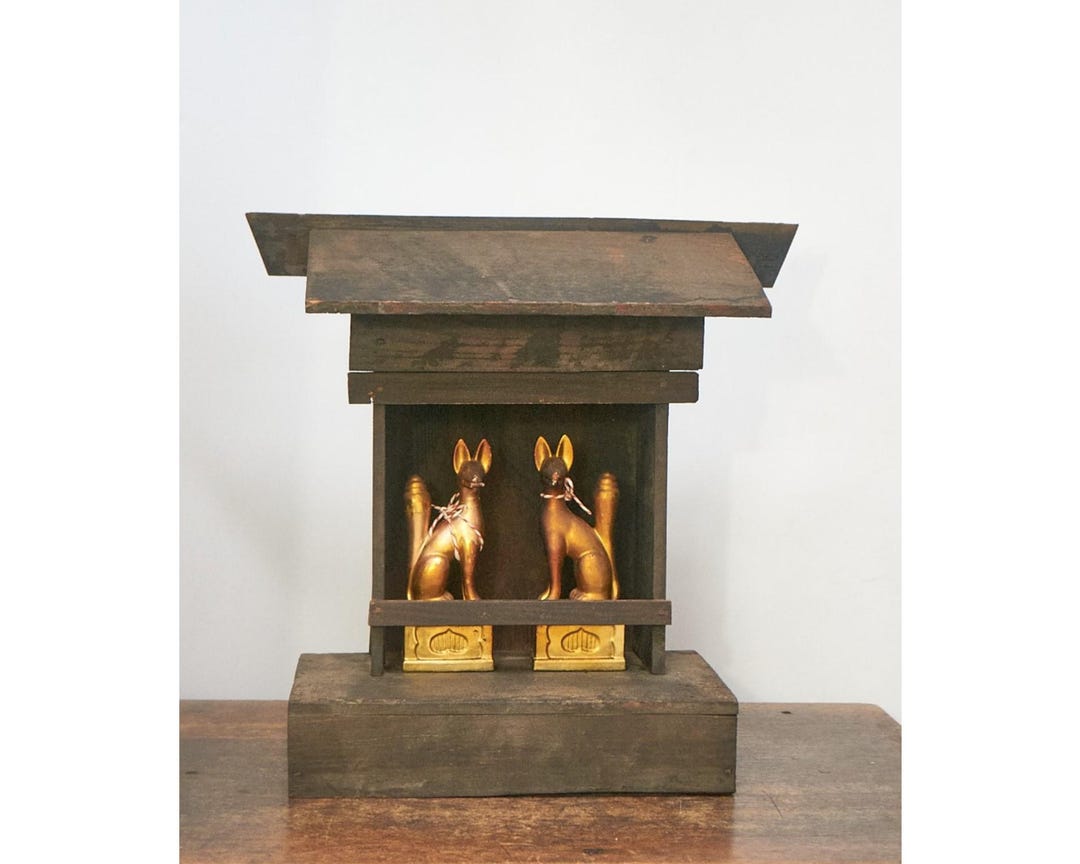 Old Wooden Miniature Shrine / Zushi / Hokora / a Japanese God Home ...