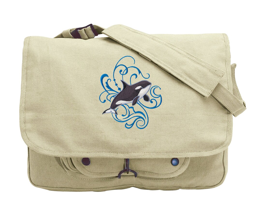 Orca Bag, Killer Whale Bag, Killer Whale Messenger Bag, Orca Canvas Bag ...
