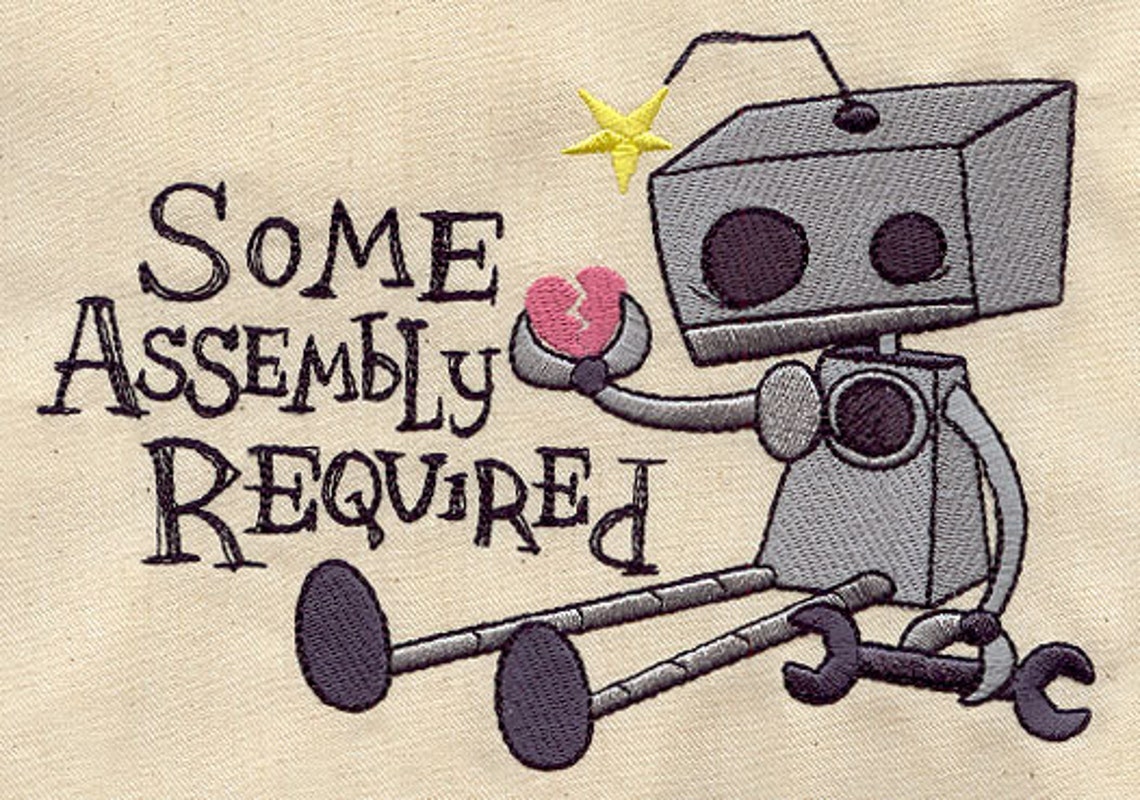 Some Assembly Required Embroidered Canvas Field Bag - Etsy