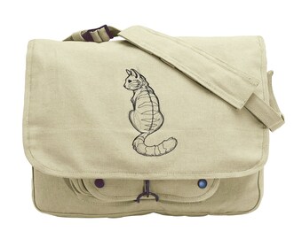 Cat Messenger Bag Crescent Moon Kitties Embroidered Canvas | Etsy