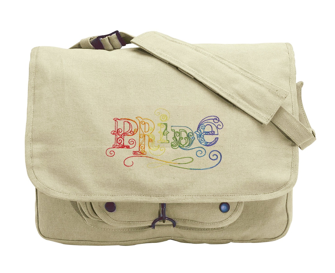 Pride Embroidered Canvas Messenger Bag - Etsy