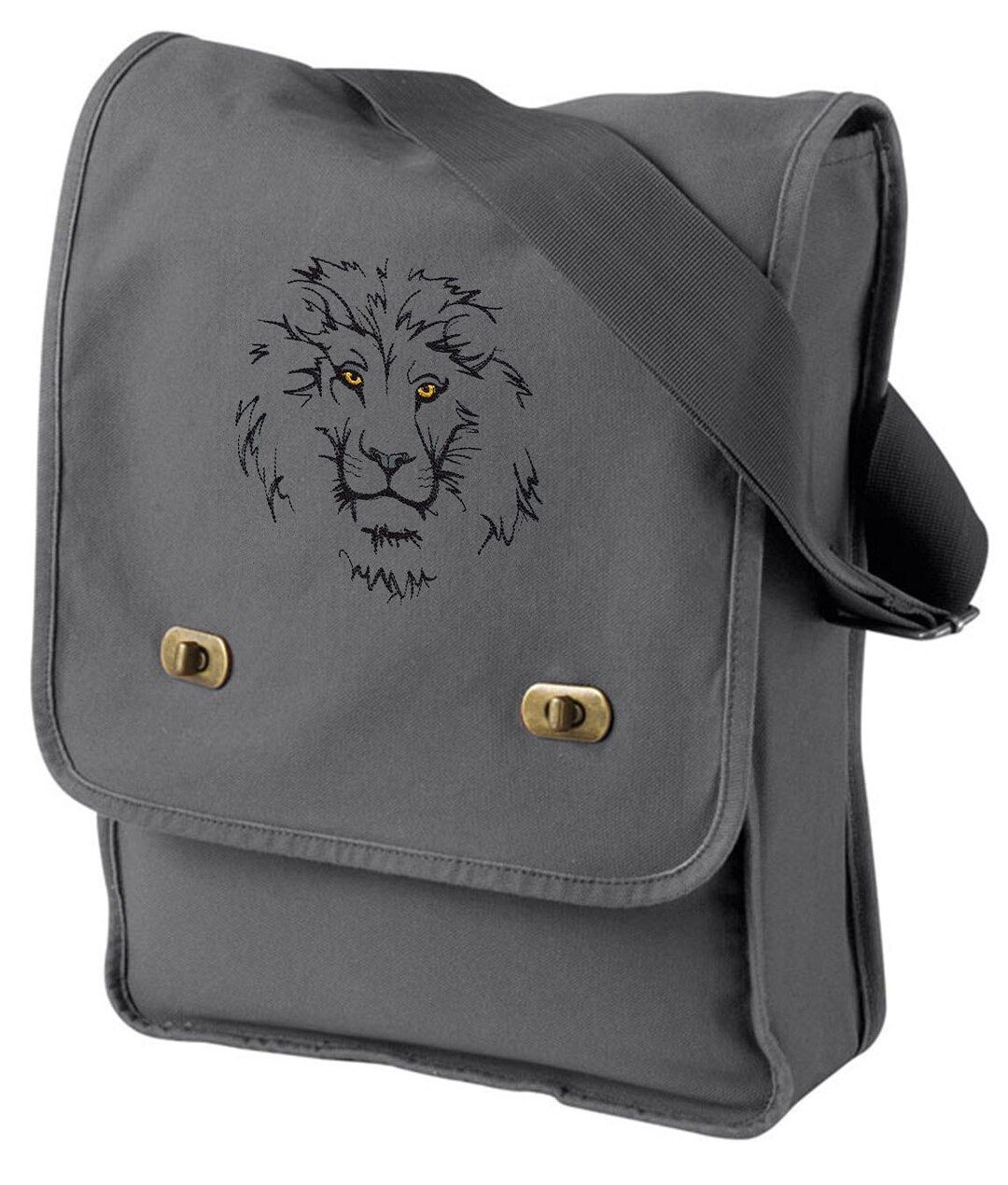 Lion Bag, Lion Canvas Bag, King of the Jungle Lion Embroidered Canvas ...