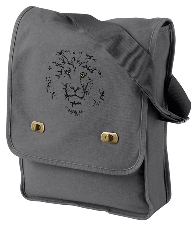 Lion Bag Lion Canvas Bag King of the Jungle Lion Embroidered | Etsy