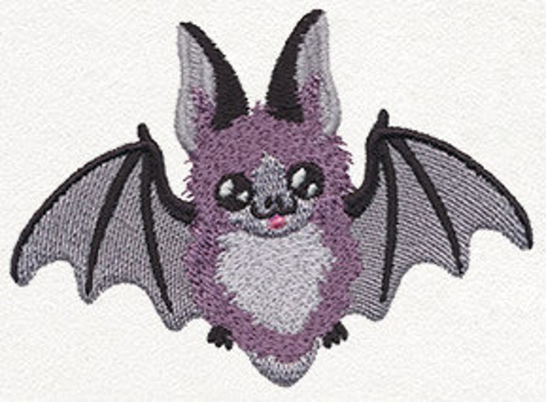Happy Bat Embroidered Canvas With Leather Accents Premium | Etsy