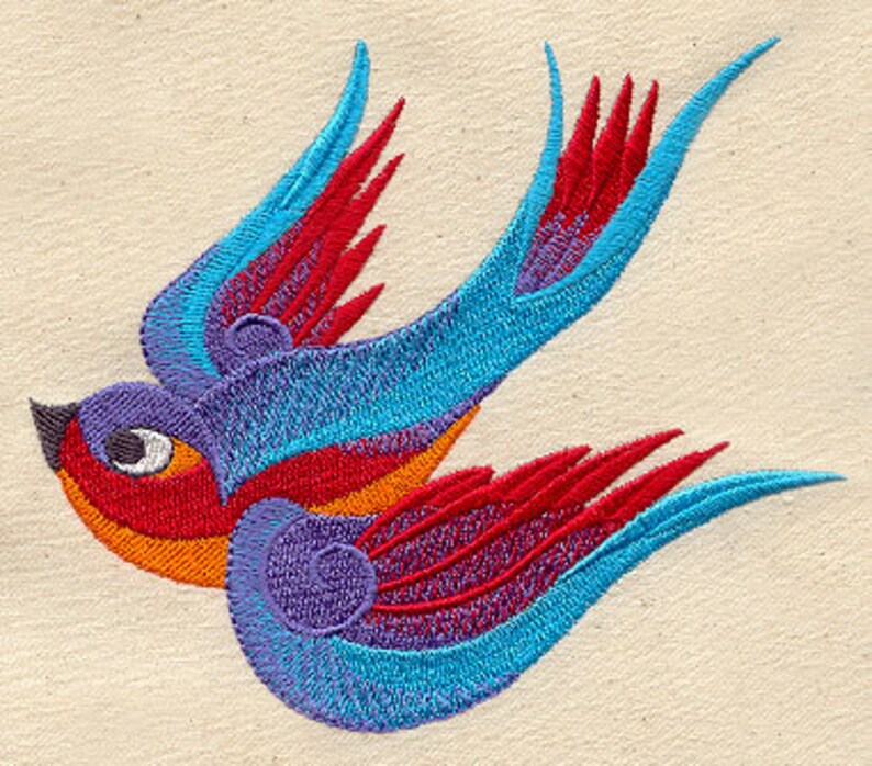 Swooping Sparrow Embroidered Canvas Messenger Bag - Etsy