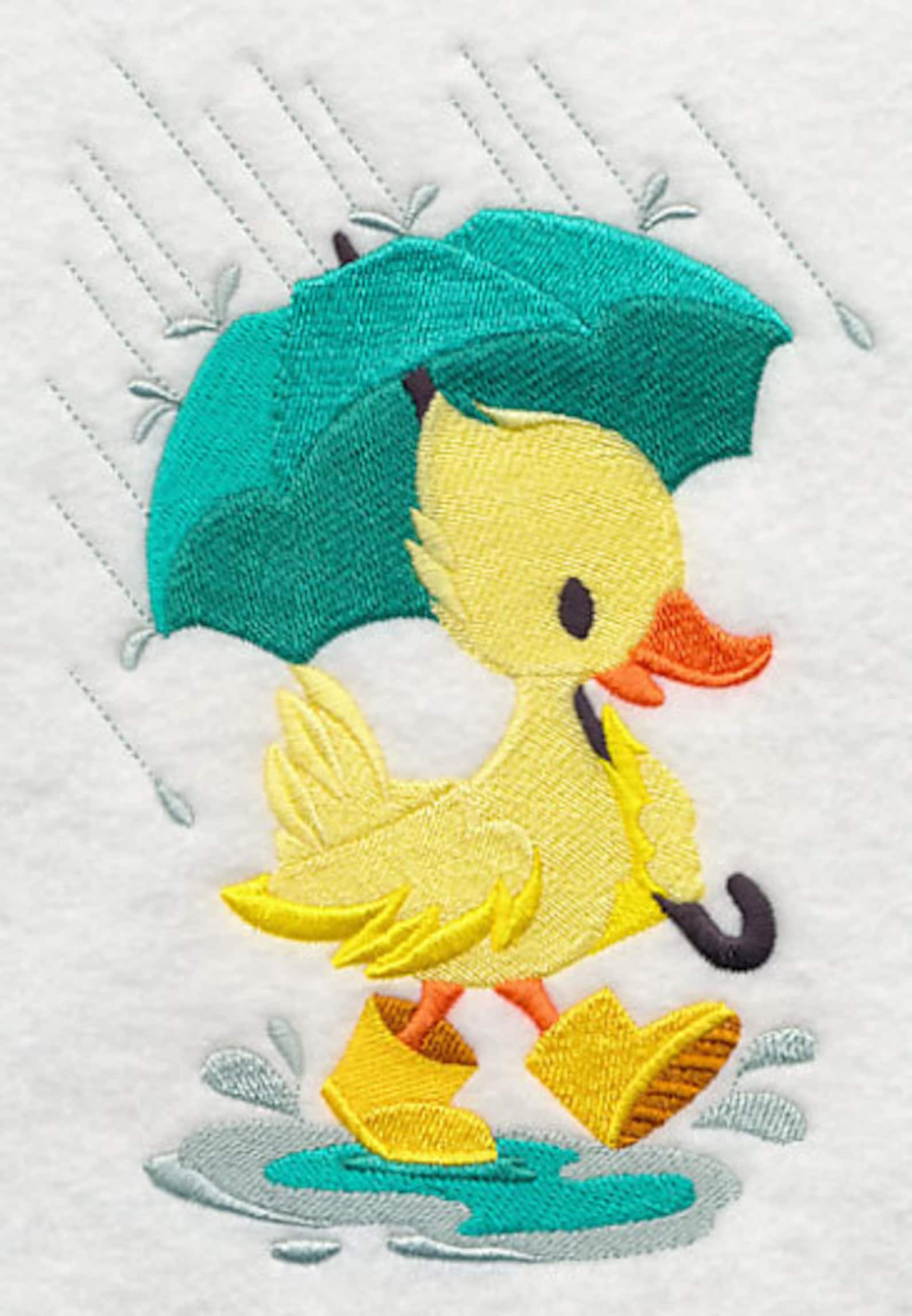 Rainy Day Duck Embroidered Canvas Field Bag - Etsy