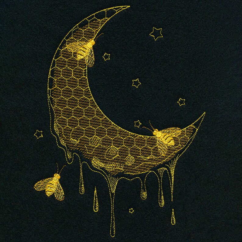 Buzzing Under the Moonlight, Bee Messenger Bag, Honeybee Embroidered ...