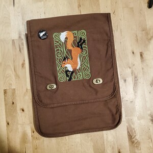 Fox Field Bag, Fox Nouveau Embroidered Canvas Field Bag - Etsy