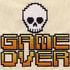 Game Over Embroidered Canvas Messenger Bag - Etsy